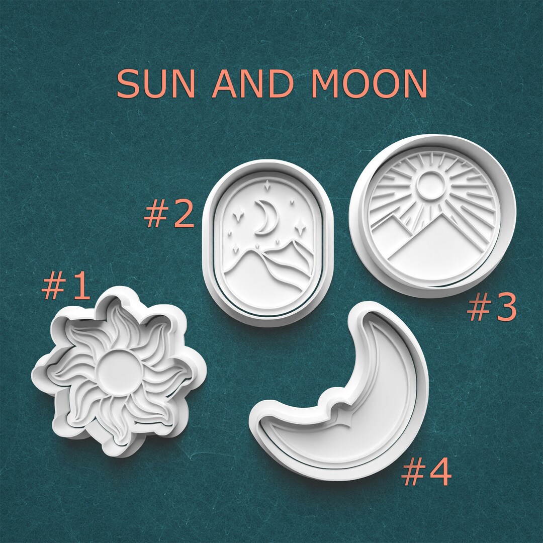 Sun and Moon Cookie Cutter ~ Sunny Sky ~ Night Sky ~ Crescent Moon ...