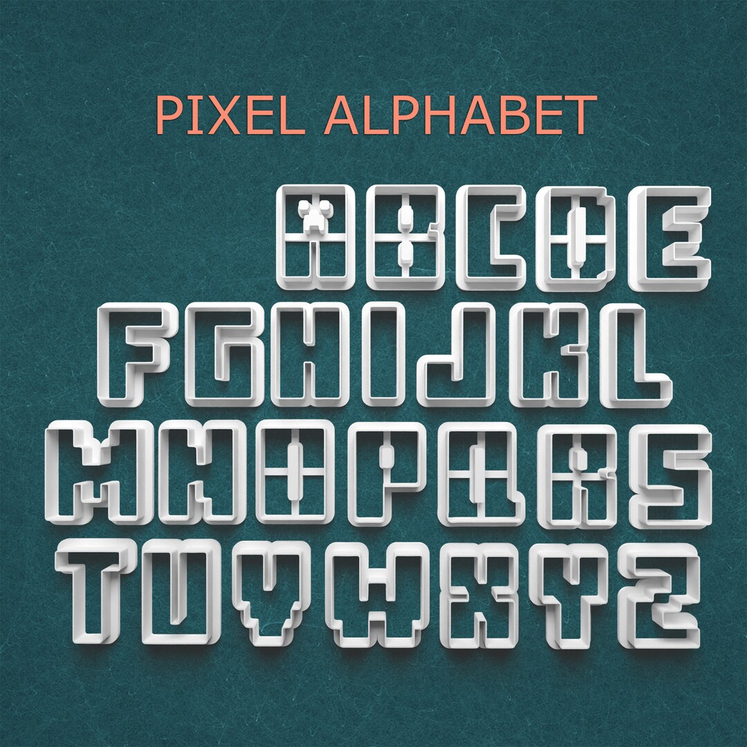 Pixel Letter Cookie Cutters ~ Blocky Letter Clay Cutters ~ Polymer Clay ...