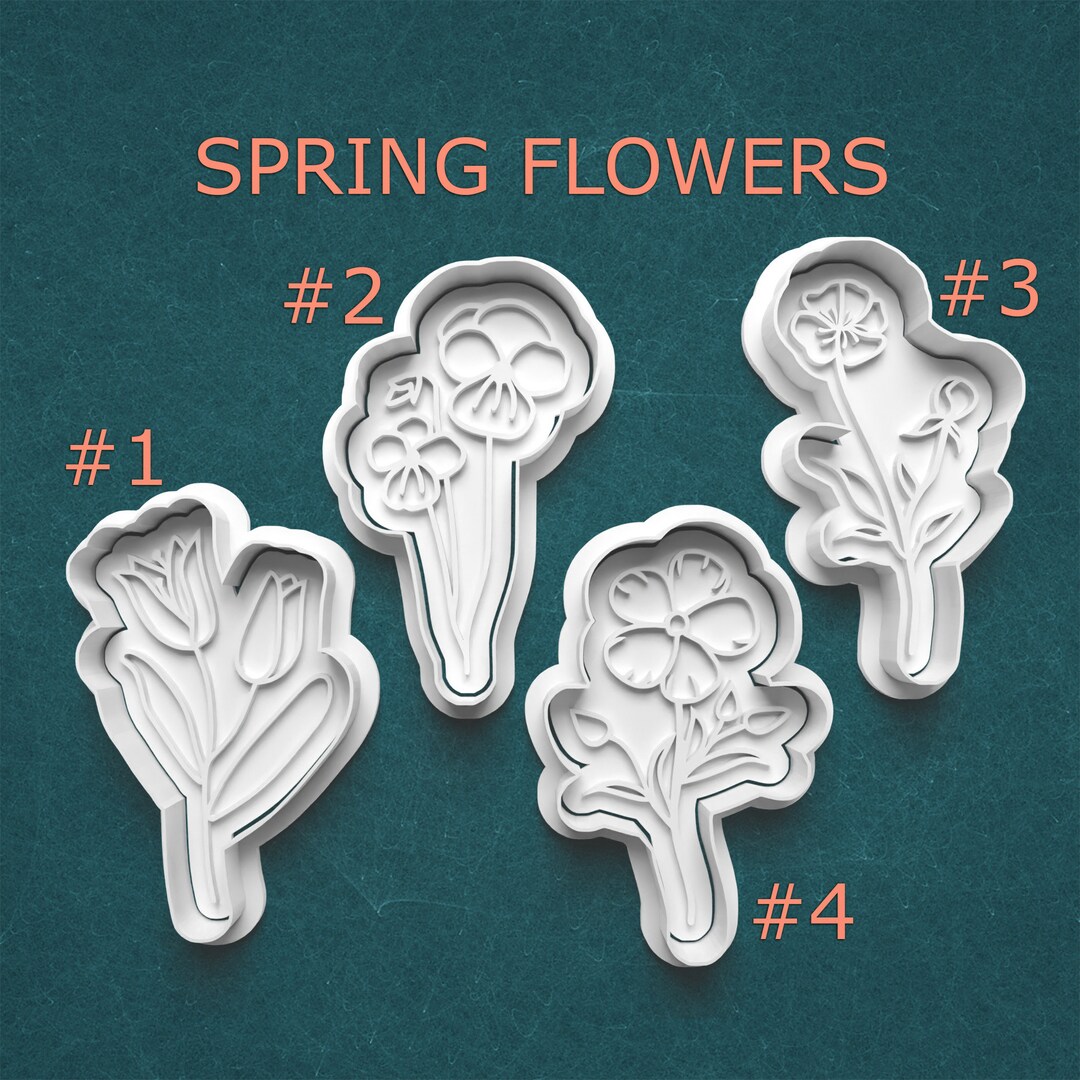 Spring Flower Cutters ~ Flower Bouquet Cutters ~ Tulip Cookie Cutter ...