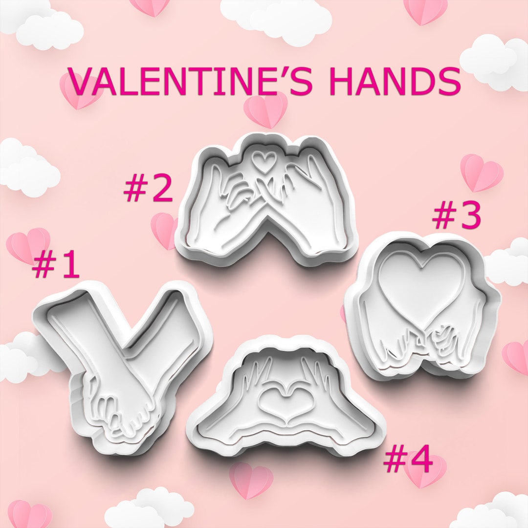 Valentine's Day Hands ~ Hand Holding Cookie Cutter ~ Pinkie Promise ...