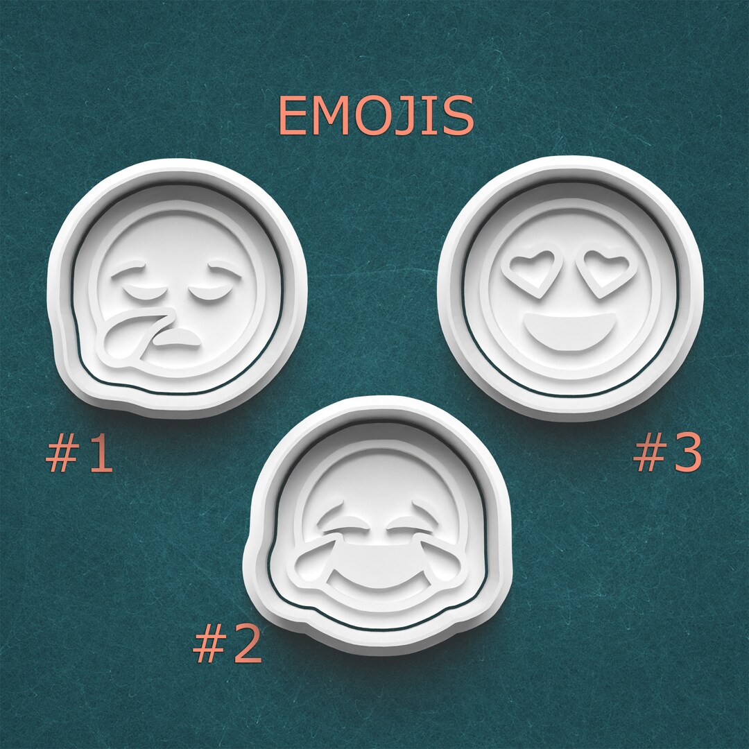Emoji Cookie Cutters ~ Smiley Face Clay Cutters ~ Polymer Clay Cookie ...