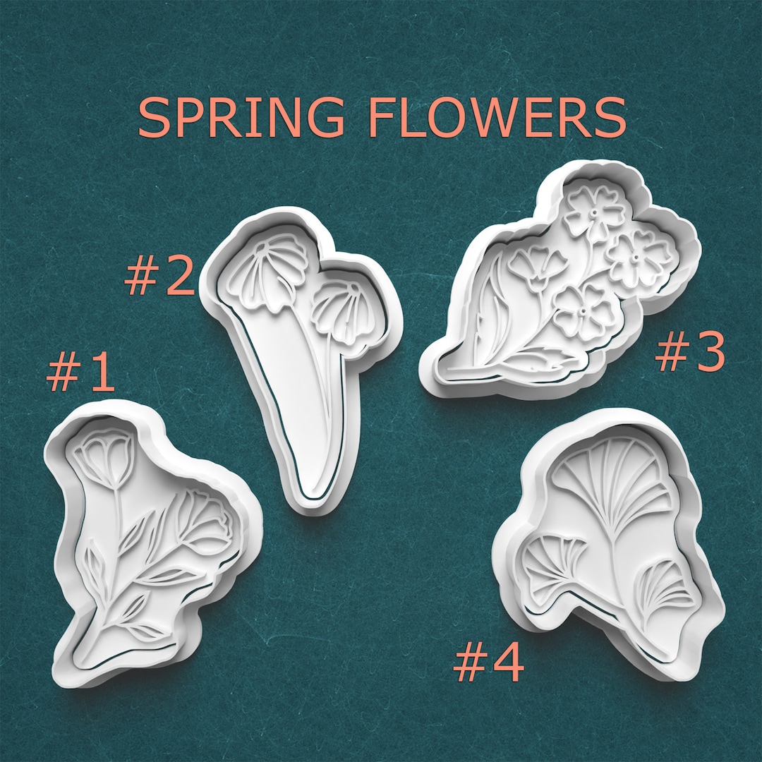 Spring Flower Cookie Cutters ~ Wildflowers ~ Flower Bouquet Clay Cutter ...