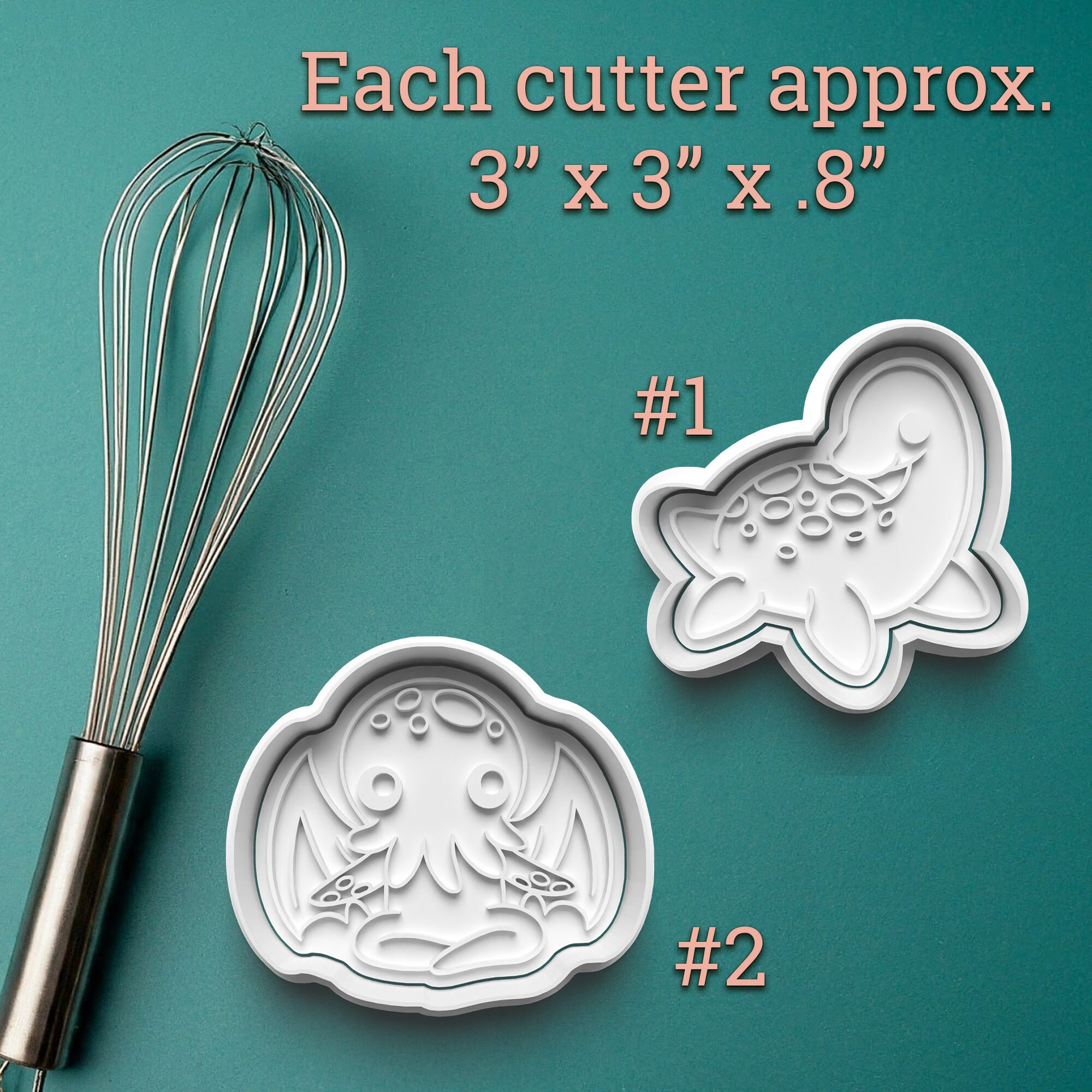 Cryptid Clay Stamps Loch Ness Monster Cookie Cutter Cthulu Clay Press ...