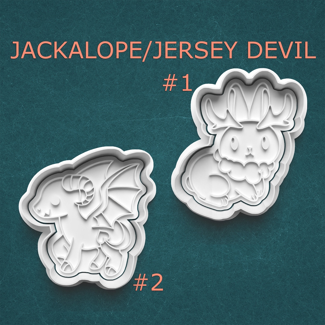 Cute Cryptid Cookie Cutters and Clay Stamps ~ Jersey Devil Clay Stamp ...