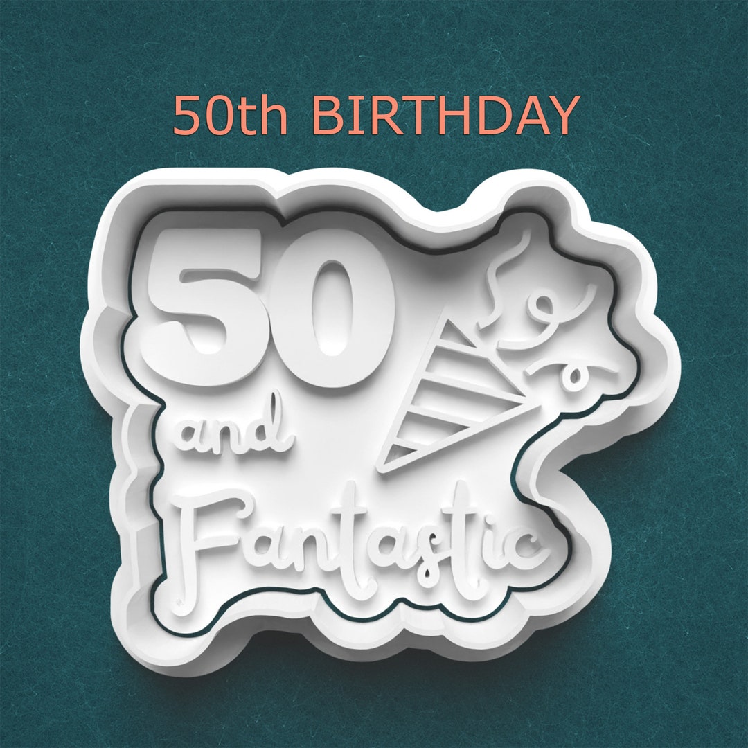 50th Birthday Cookie Cutter ~ Birthday Party ~ Over the Hill ~ Clay ...