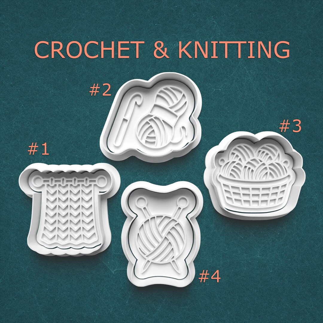 Crochet & Knitting Cookie Cutter Set ~ Yarn Ball ~ Crochet Hook ...