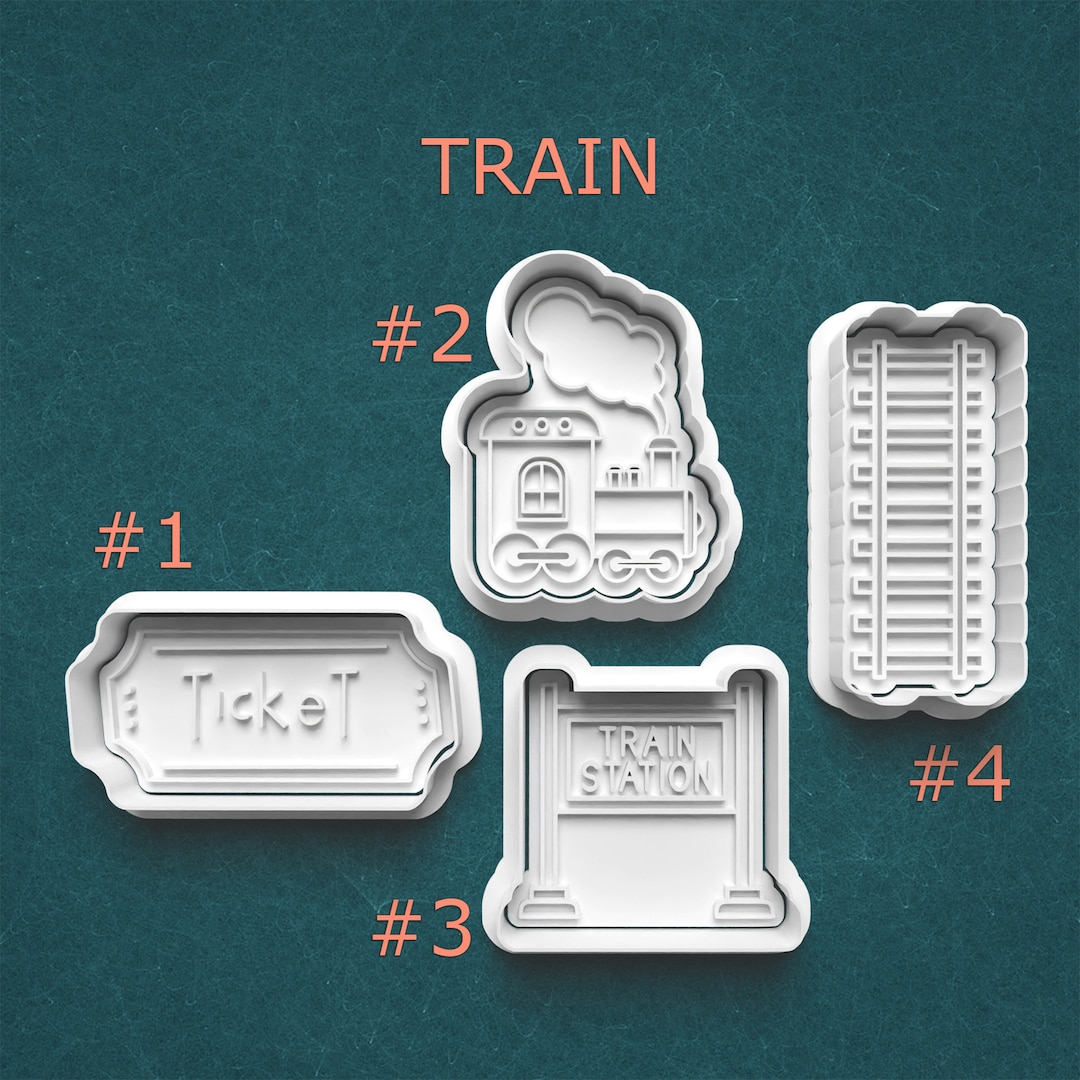 Train Cookie Cutters ~ Train Ticket Cutter ~ Train Track Cookie Cutter ...
