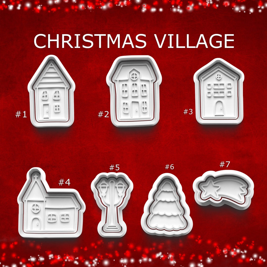 Christmas Village Cookie Cutters ~ Christmas Tree ~ Streetlight ...