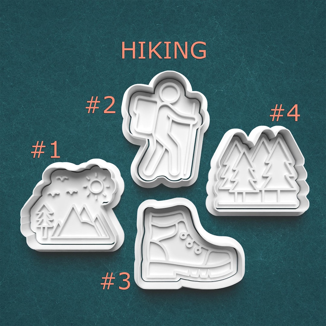 Hiking Cookie Cutters ~ Hiking Boot Clay Stamp ~ Forest ~ Polymer Clay ...