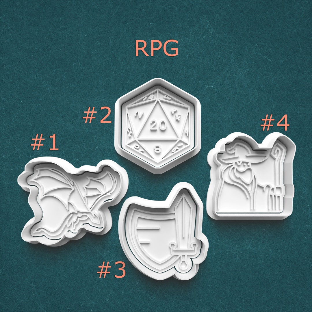 Roleplaying Game Cookie Cutter and Clay Stamp Set ~ RPG ~ Tabletop Game ...