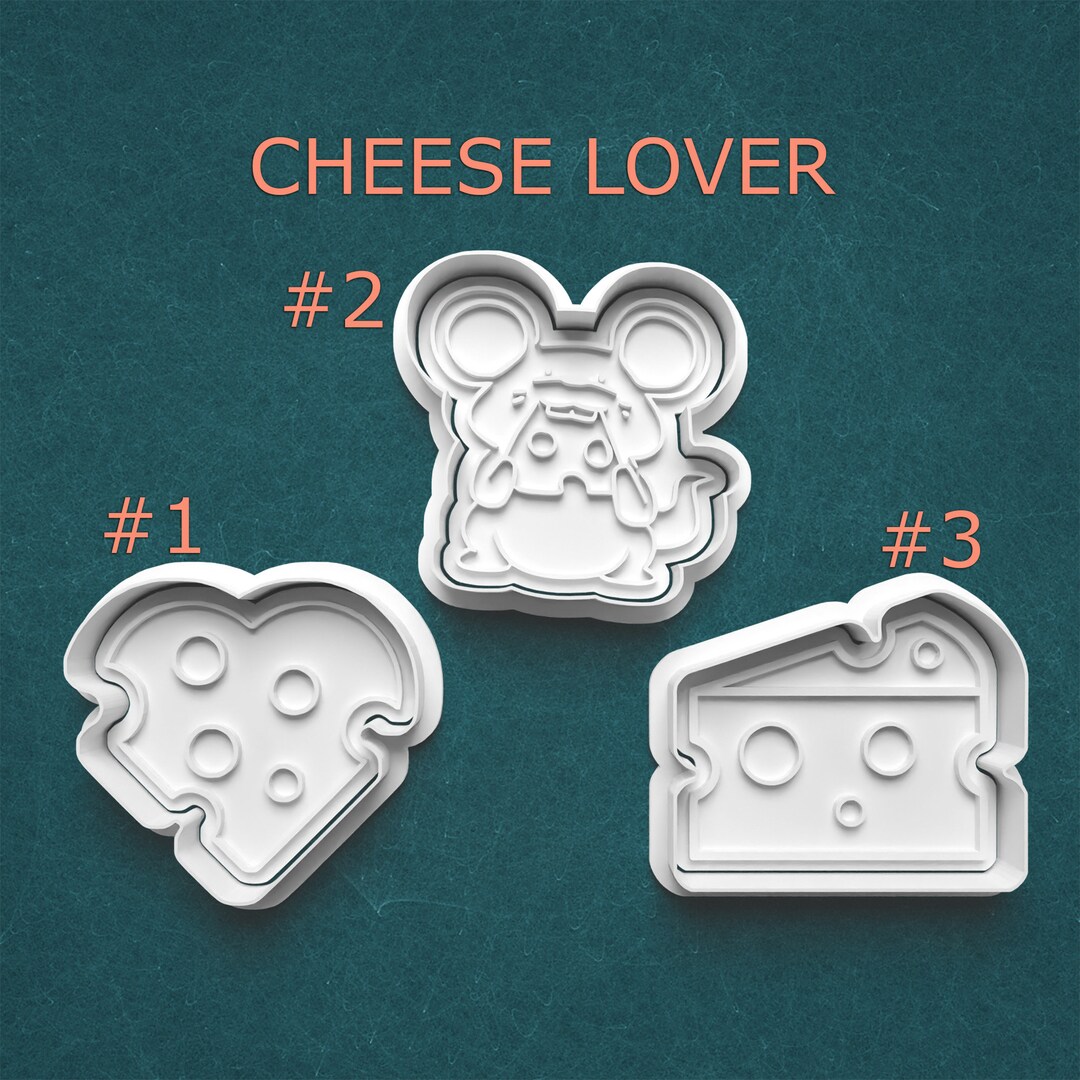 Cheese Wedge Cutter ~ Cheese Lovers Cookie Cutter ~ Mouse Eating Cheese ...