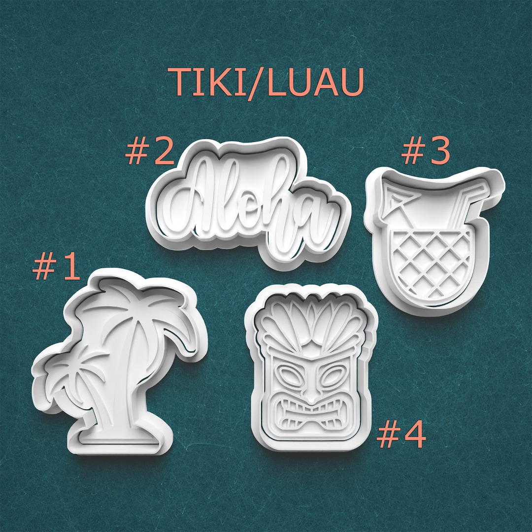 Tiki Cookie Cutters ~ Luau Cookie Mold ~ Palm Tree Fondant Cutter ...