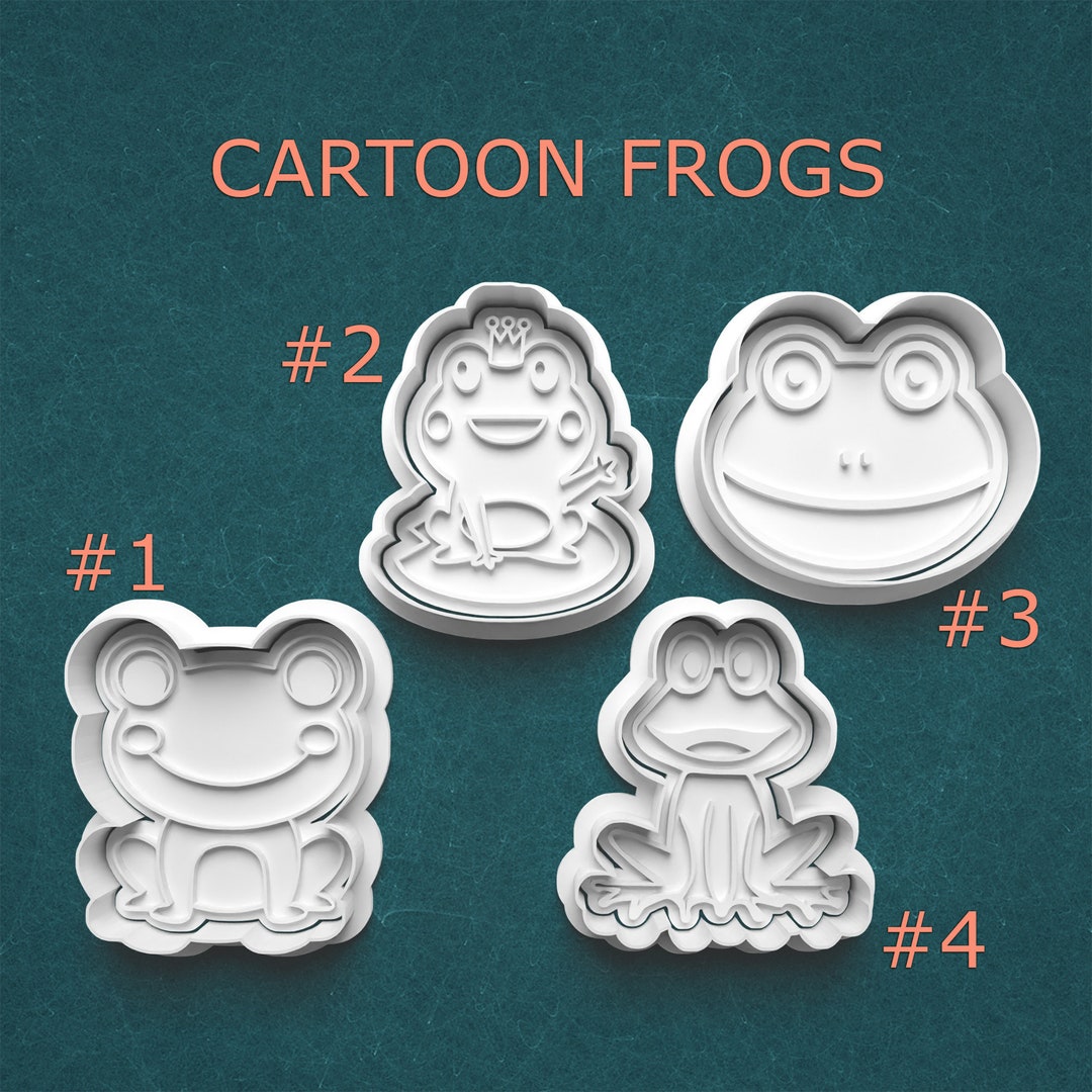 Cartoon Frog Cookie Cutters ~ Frog Prince Cutter ~ Frog Face Fondant ...