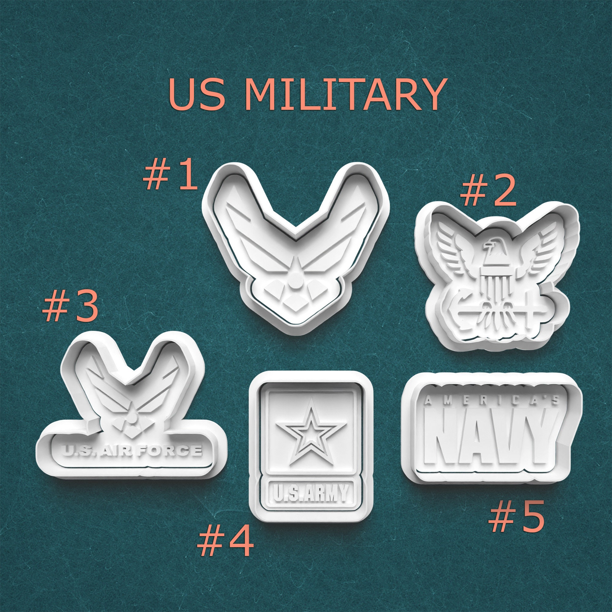 3D Printed US Military Cookie Cutters and Stamps - Etsy