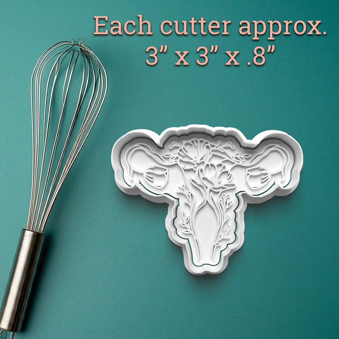 Flowery Uterus Cookie Cutter and Stamp Feminism Clay Stamp Women ...