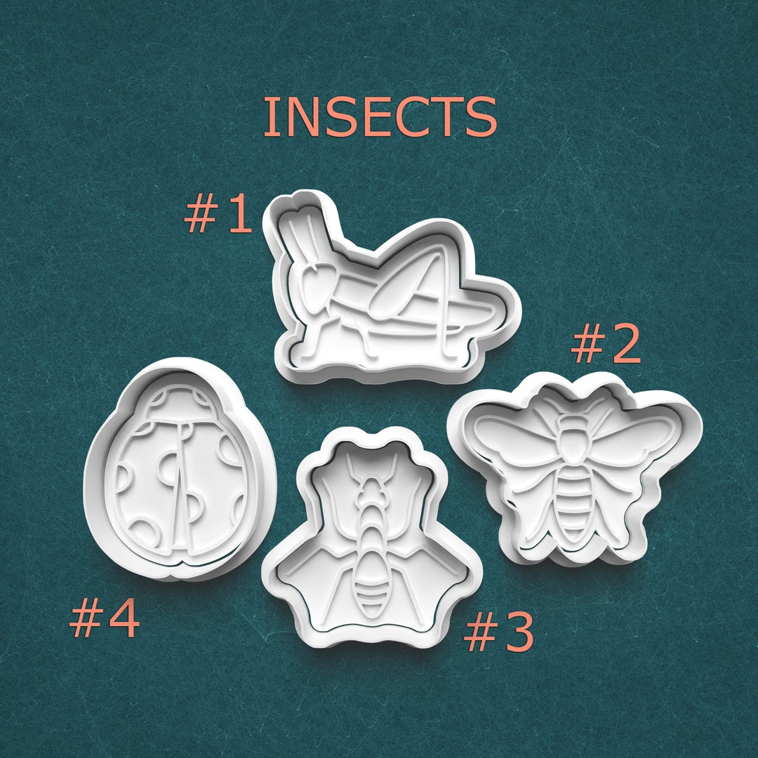 Insect Cookie Cutters Clay Stamp ~ Ladybug Cookie Cutter ~ Grasshopper ...
