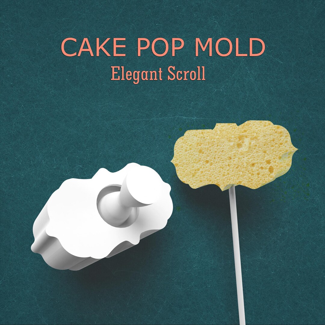 Elegant Scroll Sign Cake Pop Mold – 2-piece Set With Pop Press Tool ...
