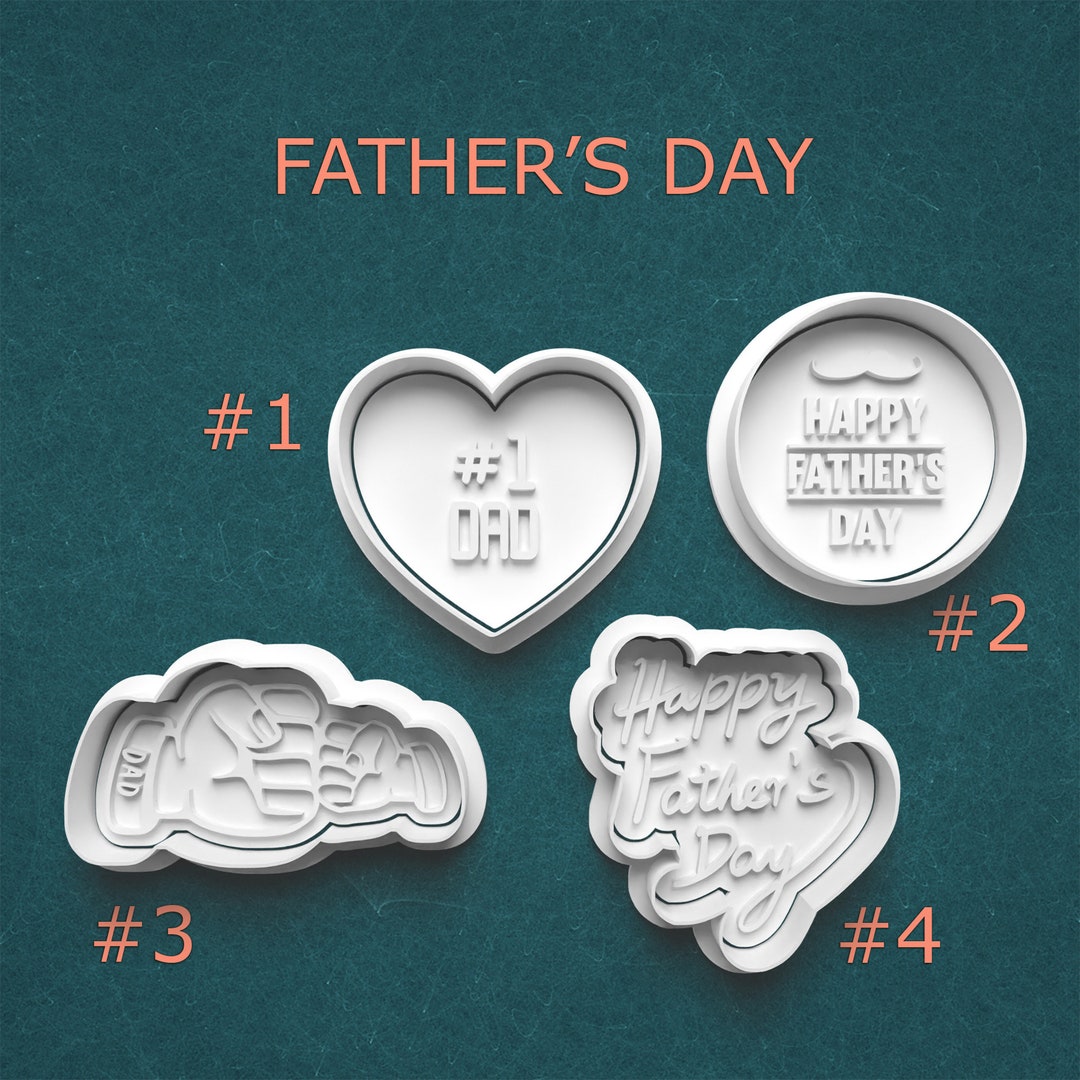 Father's Day Cookie Cutters ~ #1 Dad Clay Cutter ~ Happy Father's Day ...