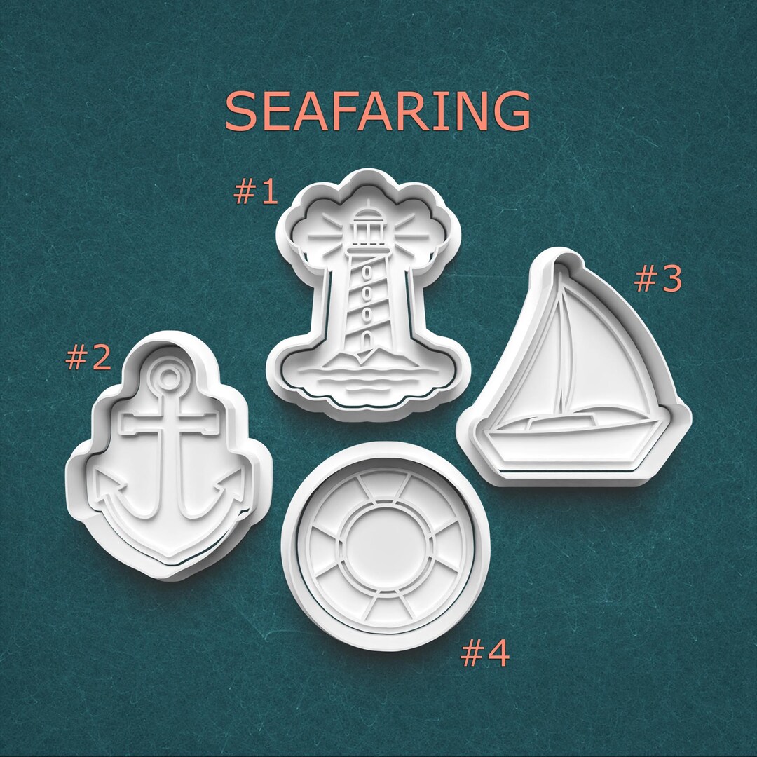 Seafaring Cookie Cutter Set – Lighthouse, Anchor, Sailboat, Life ...