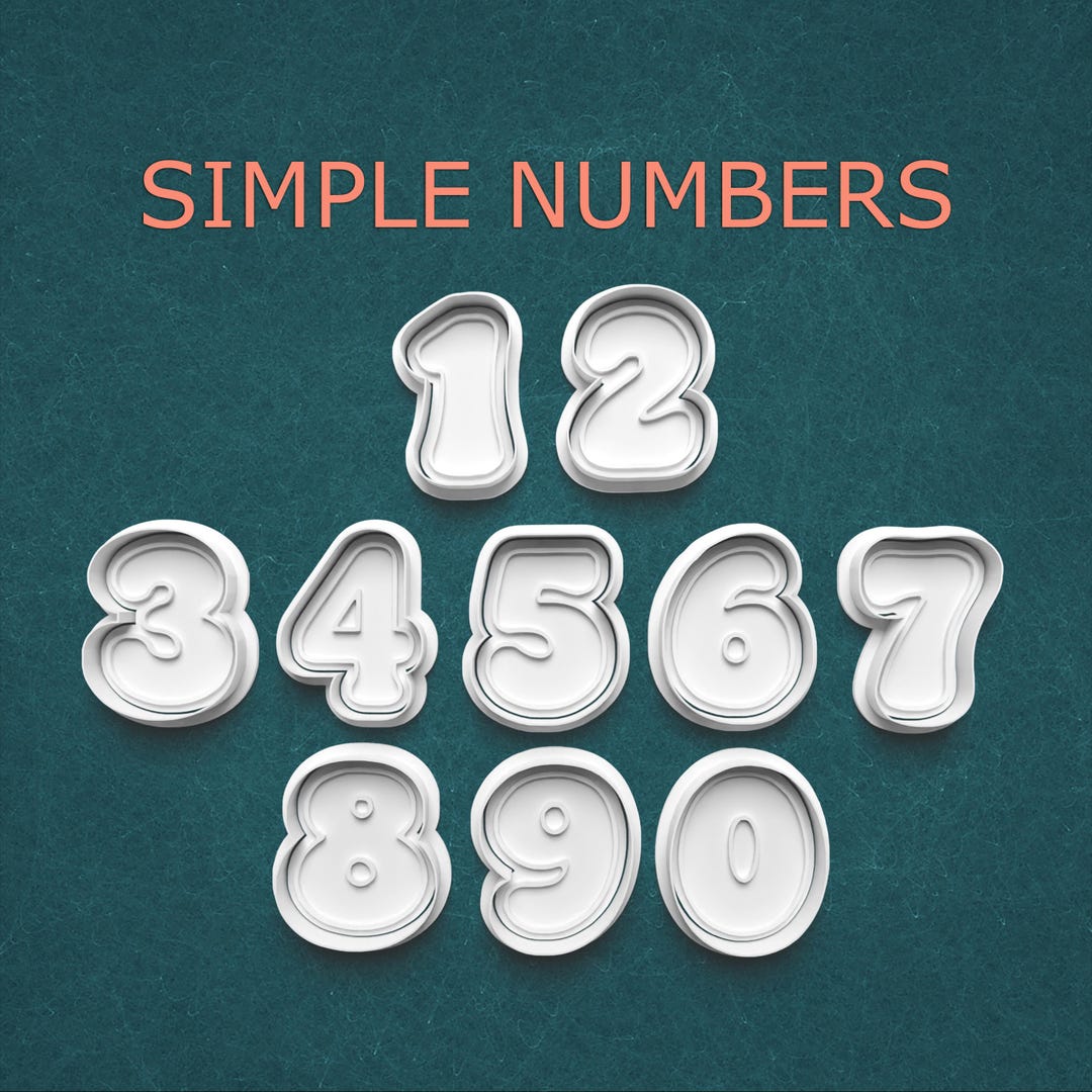 Simple Numbers Cookie Cutter Set ~ 0–9 Number Cutters ~ Birthday ...