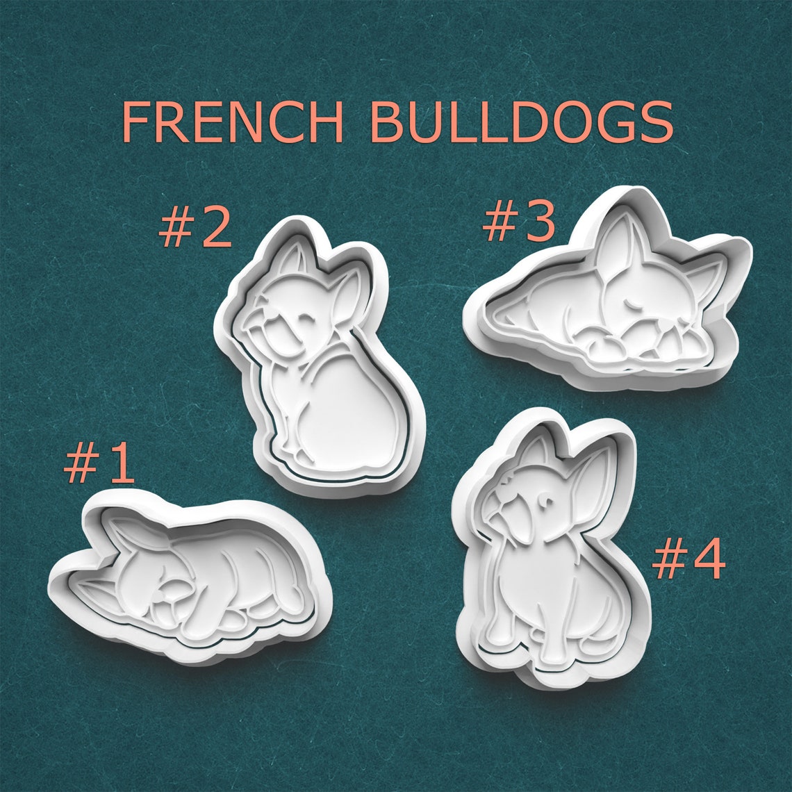 French Bulldog Cutters ~ Adorable Dog Cookie Cutters ~ Puppy Clay ...