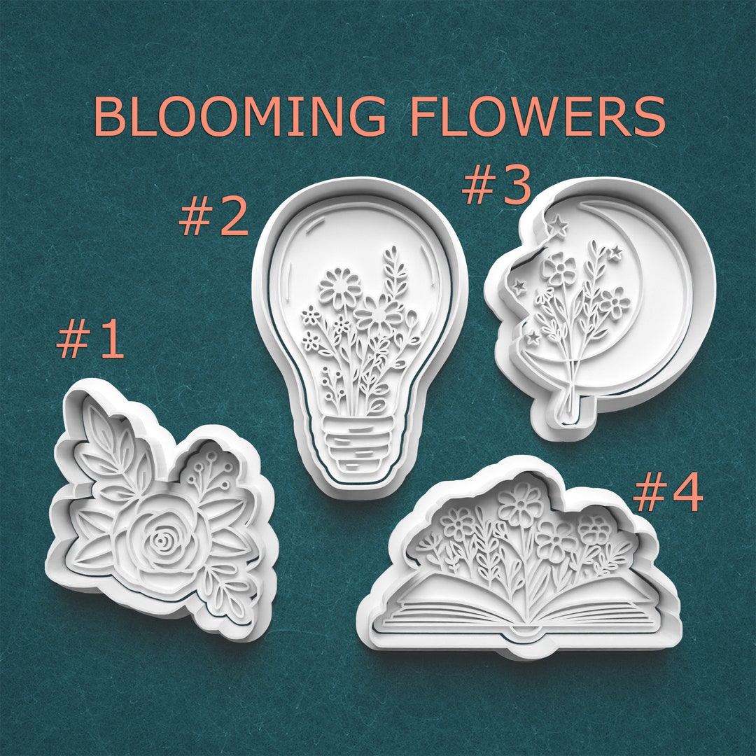 Blooming Flower Cutters ~ Pretty Cookie Cutters ~ Flowery Moon Polymer ...
