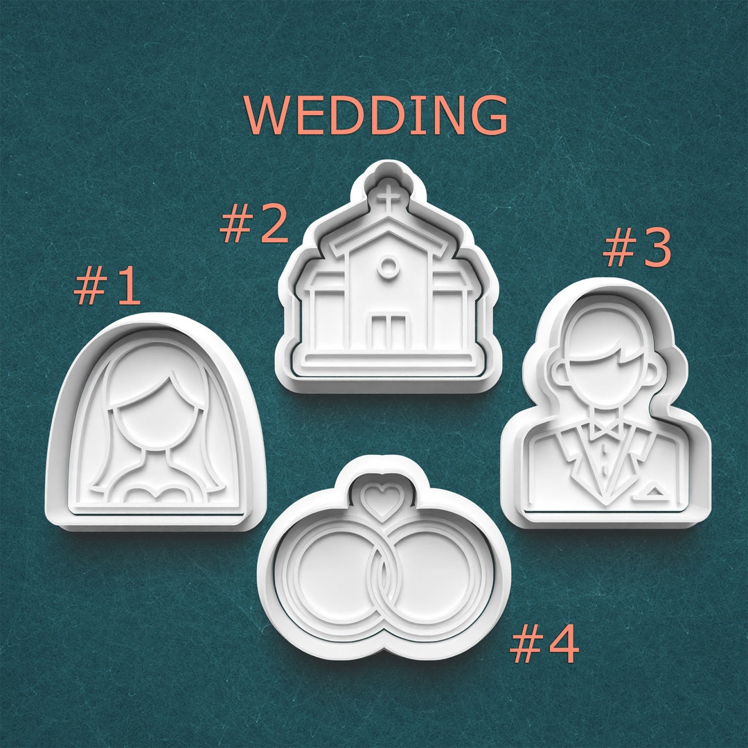 Bride Cookie Cutter ~ Church Wedding Clay Cutter ~ Groom Cutter ...