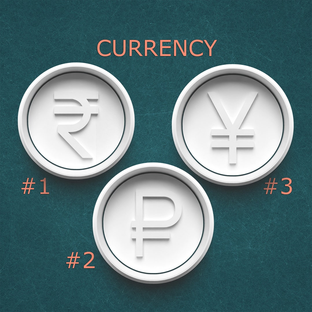 Currency Cutters Indian Rupee Symbol Japanese Yen Cutter Russian Ruble ...