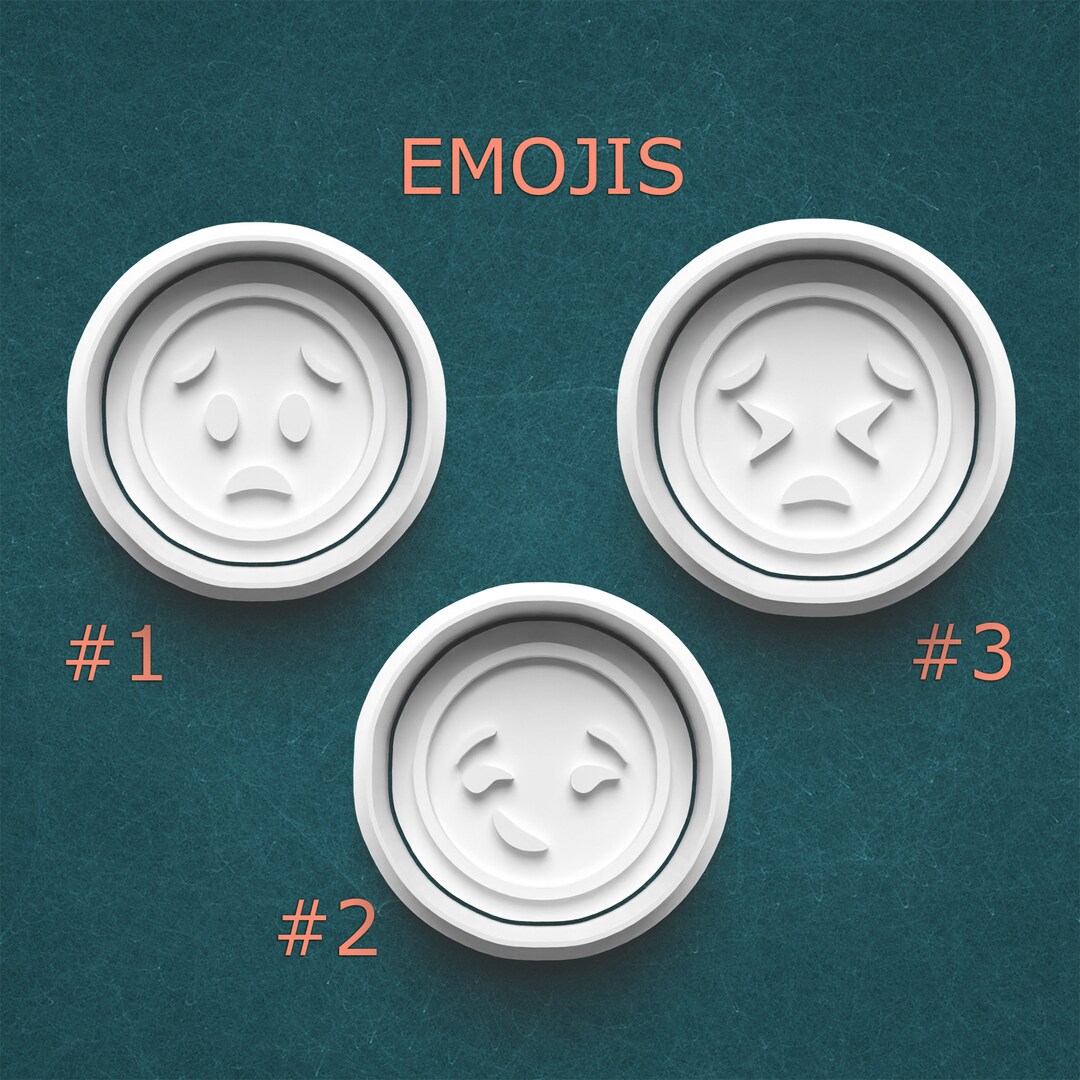 Emoji Cookie Cutters ~ Smiley Face Clay Cutters ~ Polymer Clay Cookie ...