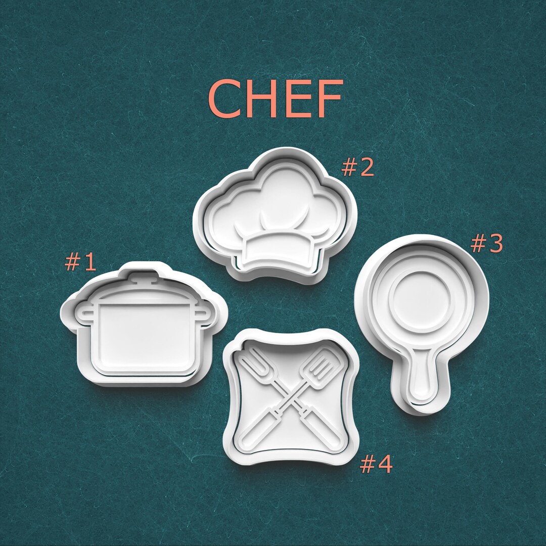 Chef Cookie Cutters - Fun Kitchen-themed Baking Tools With Chef Hat ...