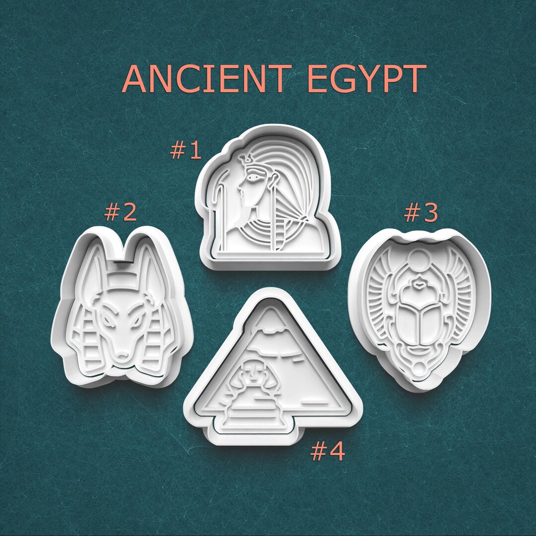 Egyptian Ancient History Cookie Cutter Set – Pharaoh, Anubis, Scarab ...