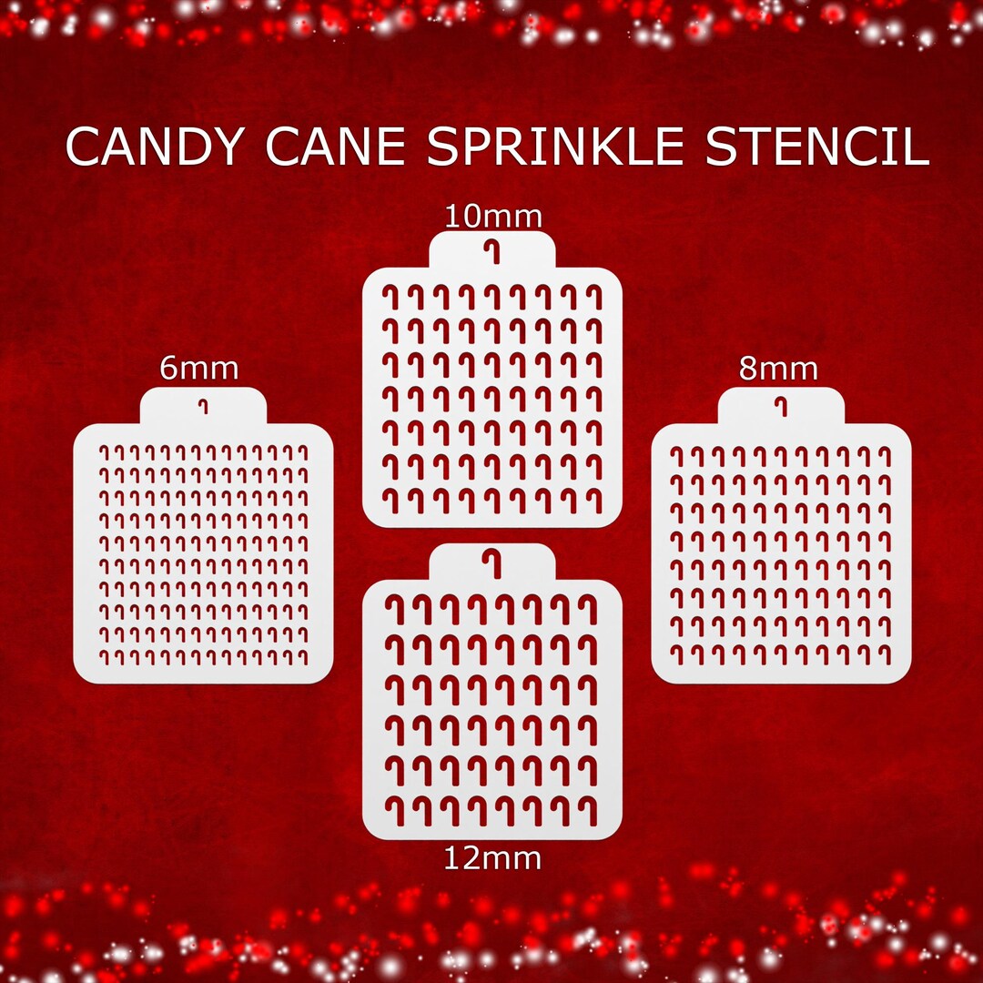 Candy Cane Sprinkle Card ~ DIY Custom Sprinkle Stencils ~ Royal Icing ...