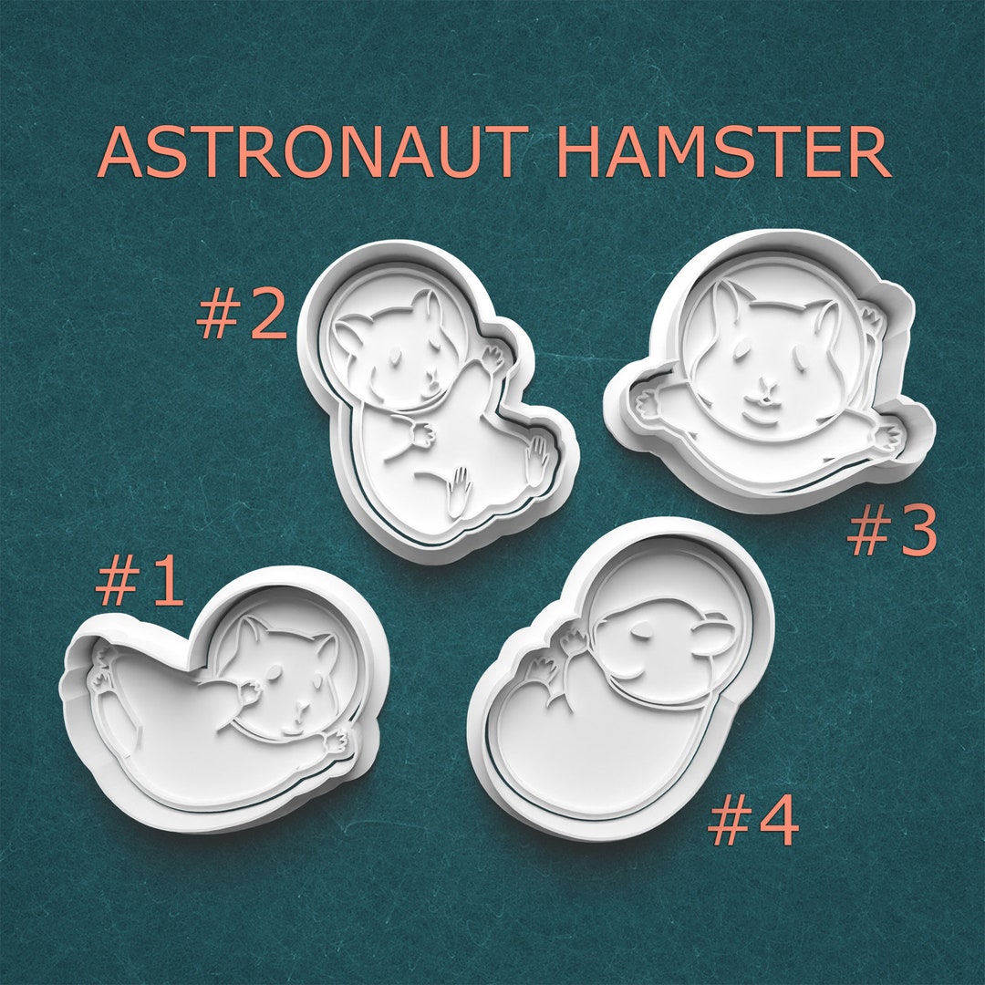 Astronaut Hamster Cookie Cutter ~ Cute Hamster Clay Cutter ~ Animals in ...