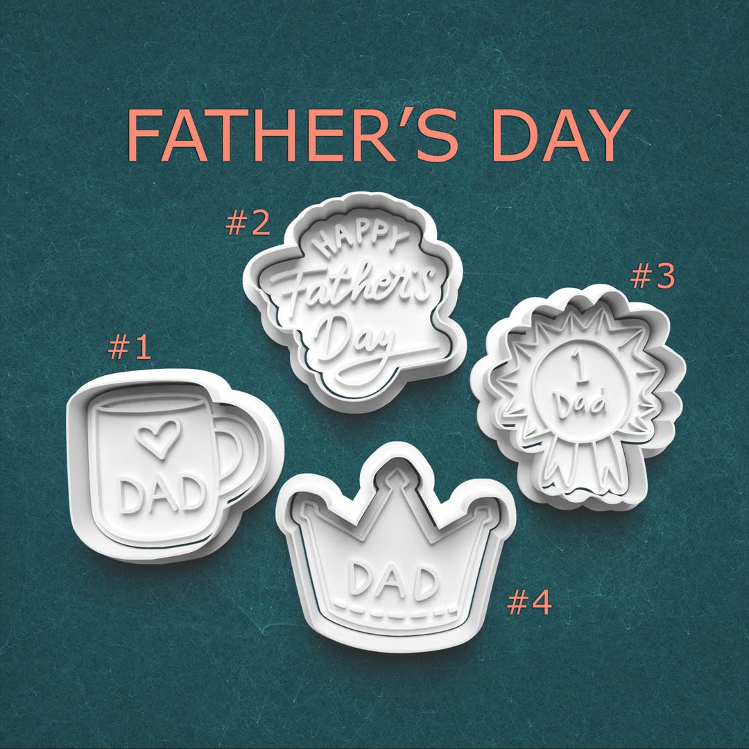 Father’s Day Cookie Cutter Set – Dad Mug, Happy Father’s Day, #1 Dad ...