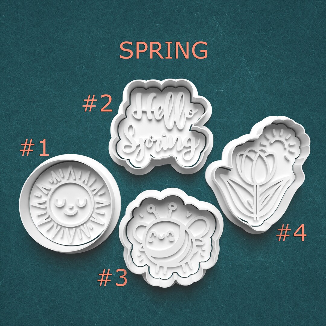 Spring Cookie Cutters ~ Happy Sun Clay Stamp ~ Honey Bee Cookie Cutter ...
