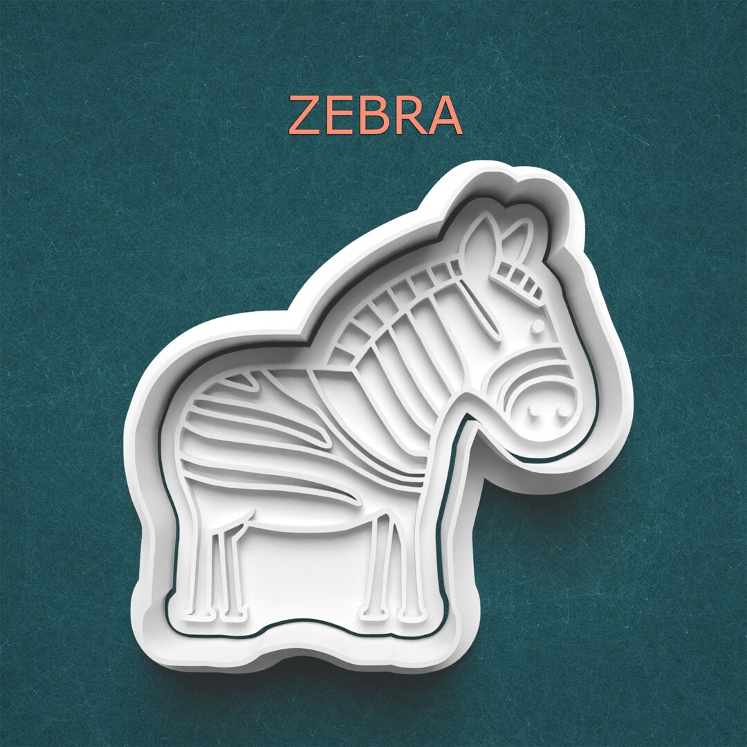 Zebra Cookie Cutter ~ Zoo Animal Cutter ~ Clay Stamp ~ Cookie Stamp ...