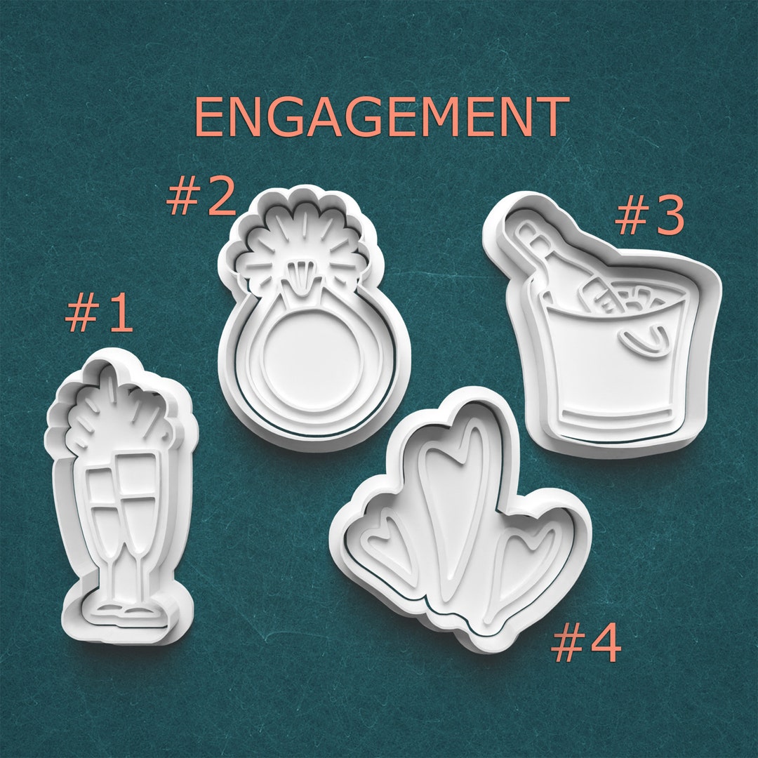 Engagement Cookie Molds ~ Engagement Ring Cutter ~ Hearts Cookie Cutter ...
