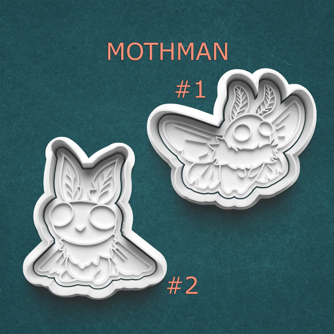 Mothman Cookie Cutter and Clay Stamp ~ Cute Cryptid Cookie Cutter and ...