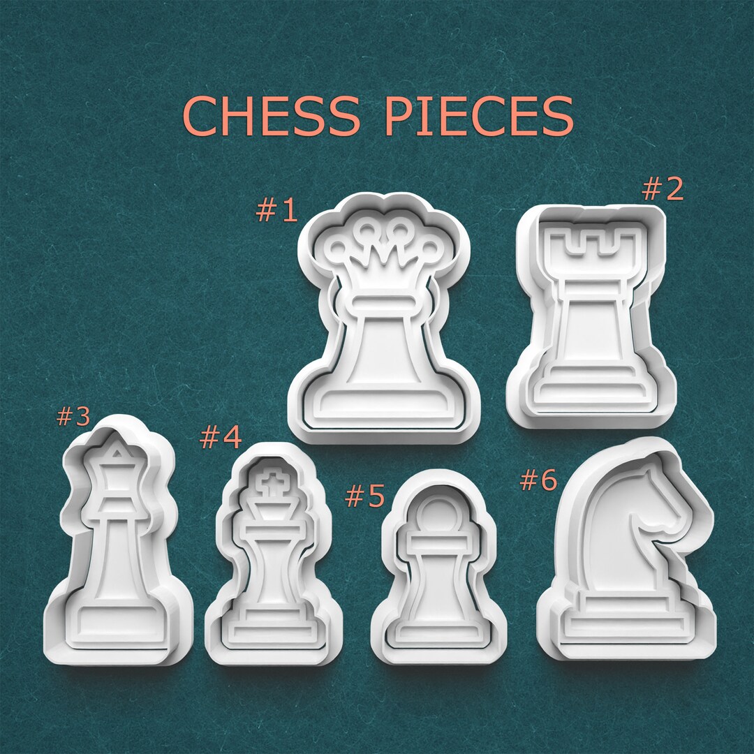 Chess Pieces Cookie Cutters ~ Knight ~ Queen ~ King ~ Pawn ~ Rook ...