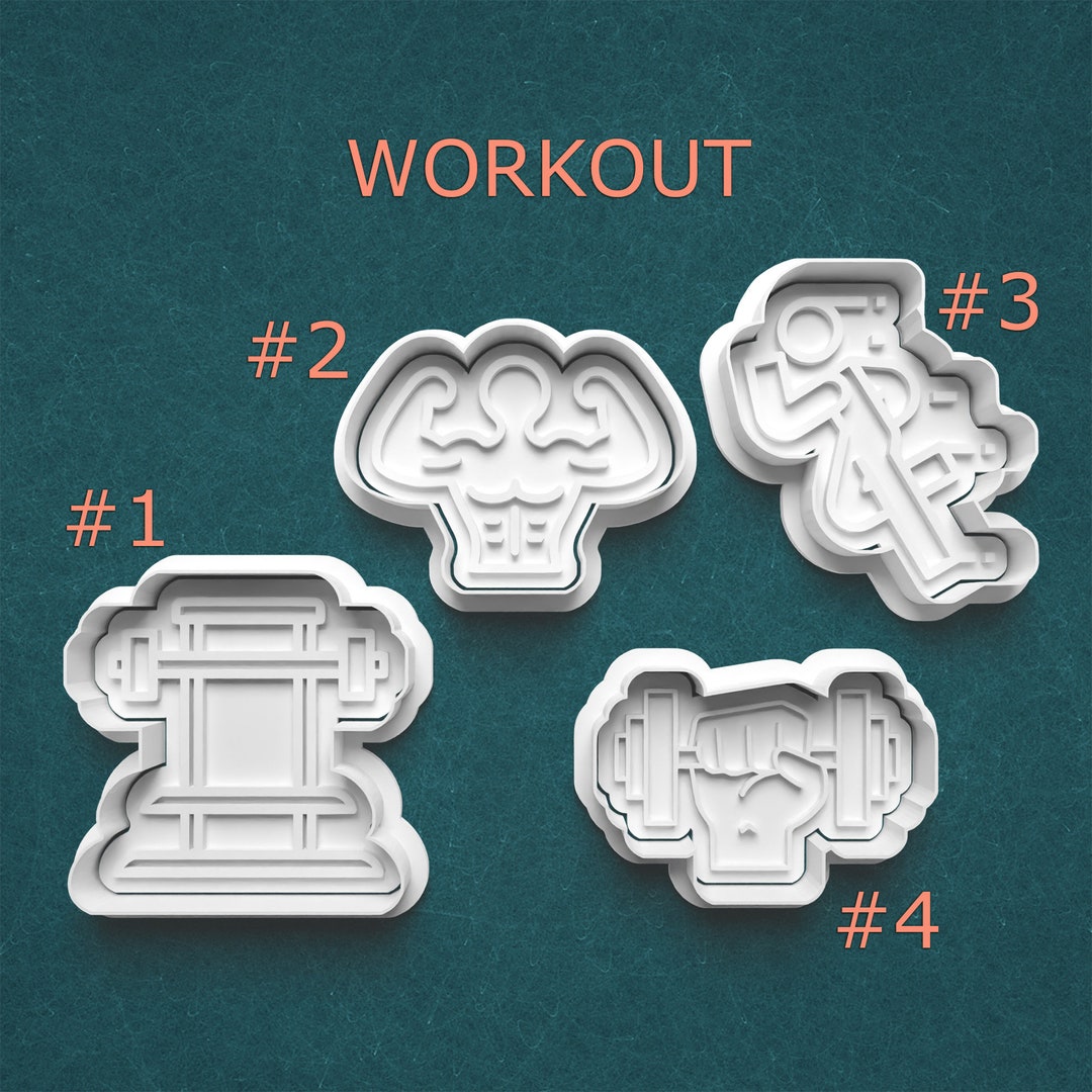 Workout Cutters ~ Gym Cookie Cutters ~ Flexing Cutter ~ Running Cutter ...