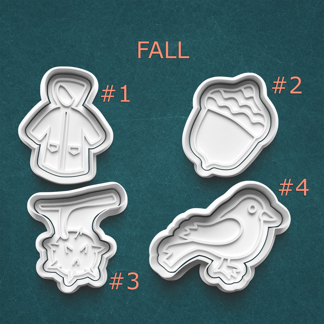 Crow Cookie Cutter ~ Raincoat Cutter ~ Acorn Cutter ~ Autumn Polymer ...