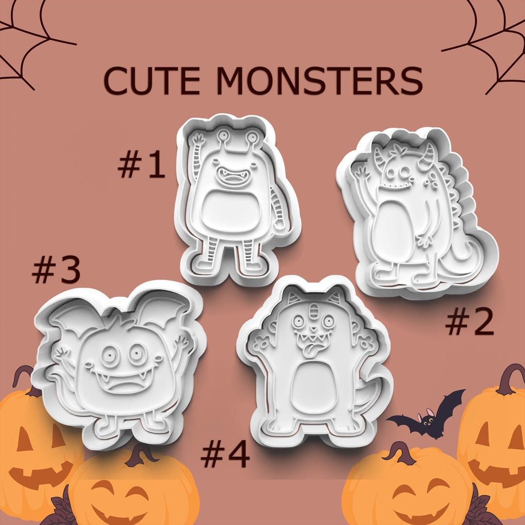 Cute Halloween Cutters ~ Happy Monsters ~ Keychain Cutters ~ Cookie ...