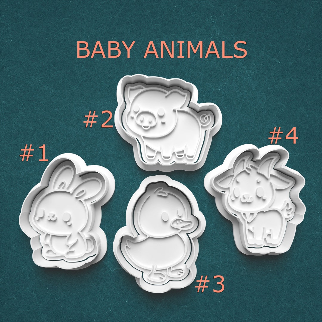 Cute Farm Animal Cutters ~ Polymer Clay Cutters ~ Baby Animal Cookie ...