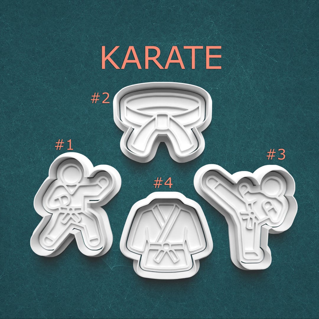 Karate Cookie Cutter Set – Martial Arts Poses, Belt and Gi Uniform ...