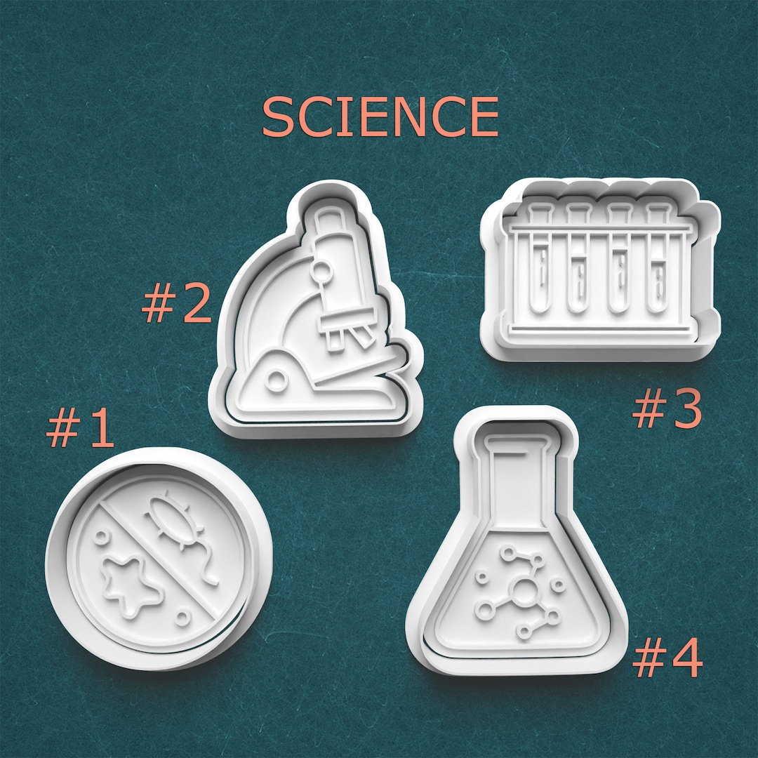 Science Clay Cutters ~ Microscope Cookie Cutter ~ Cell ~ Test Tubes ...