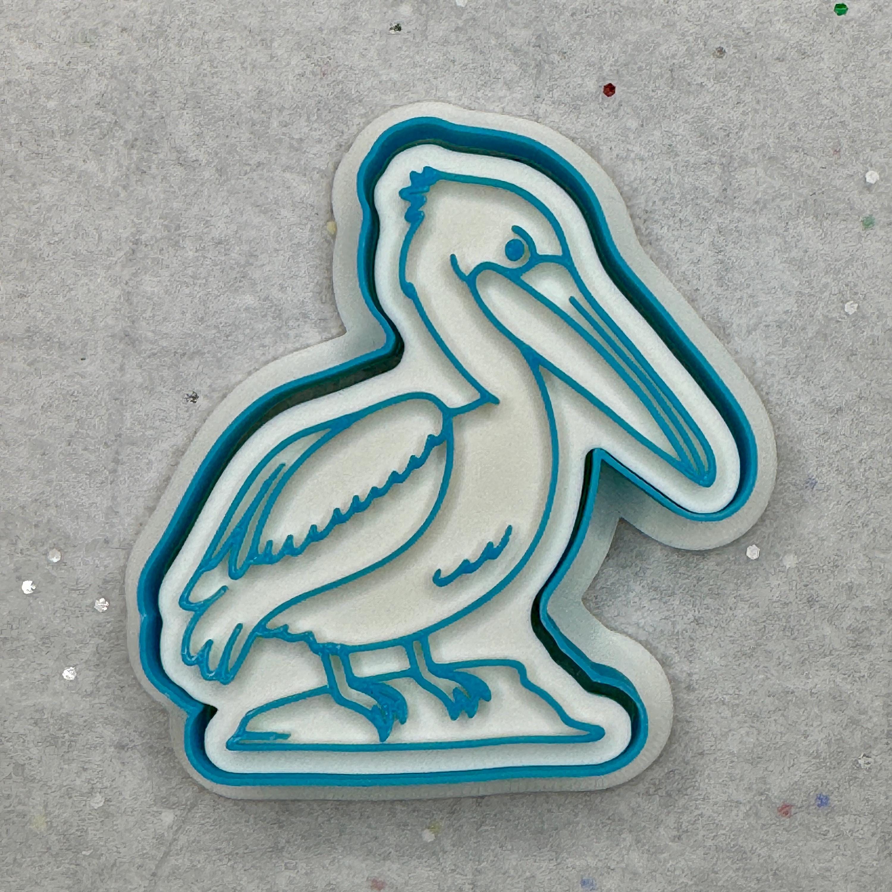 Pelican Cookie Cutter and Stamp ~ Clay Stamp ~ Cookie Stamp ~ Polymer ...