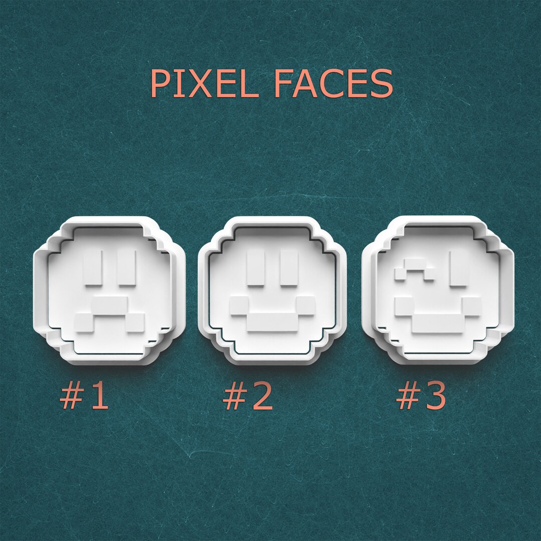 Pixel Face Cookie Cutters ~ Emoji Cutters ~ Emoticon Cutters ~ Smiley ...