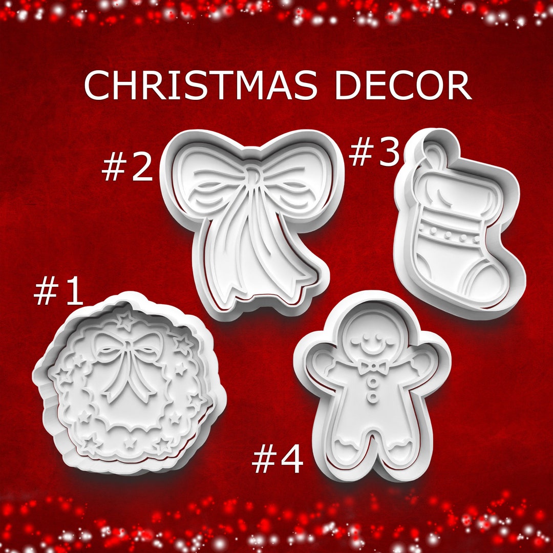 Christmas Decor Cookie Cutters ~ Polymer Clay Cutters ~ Clay Ornament ...