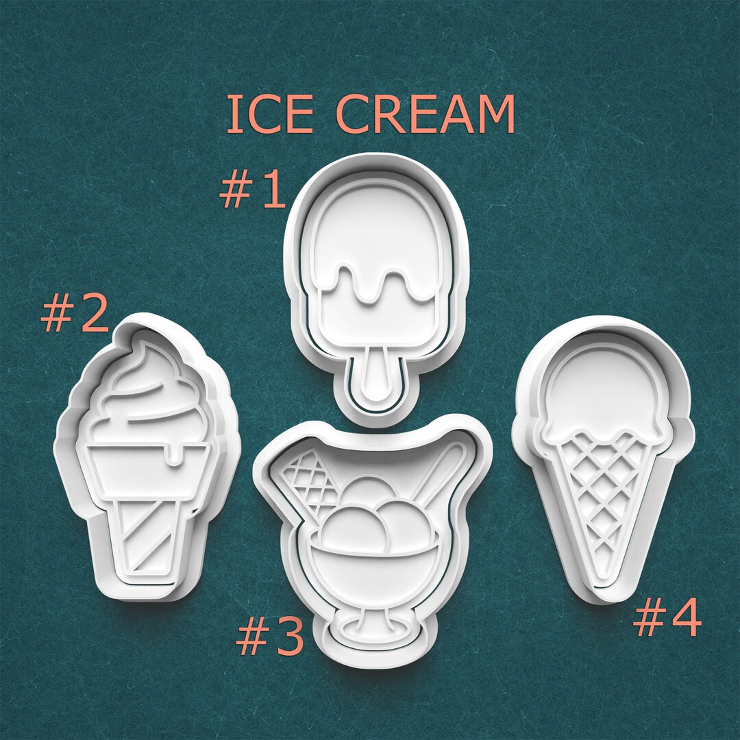 Ice Cream Cookie Cutter ~ Ice Cream Sundae ~ Dessert Polymer Clay ...