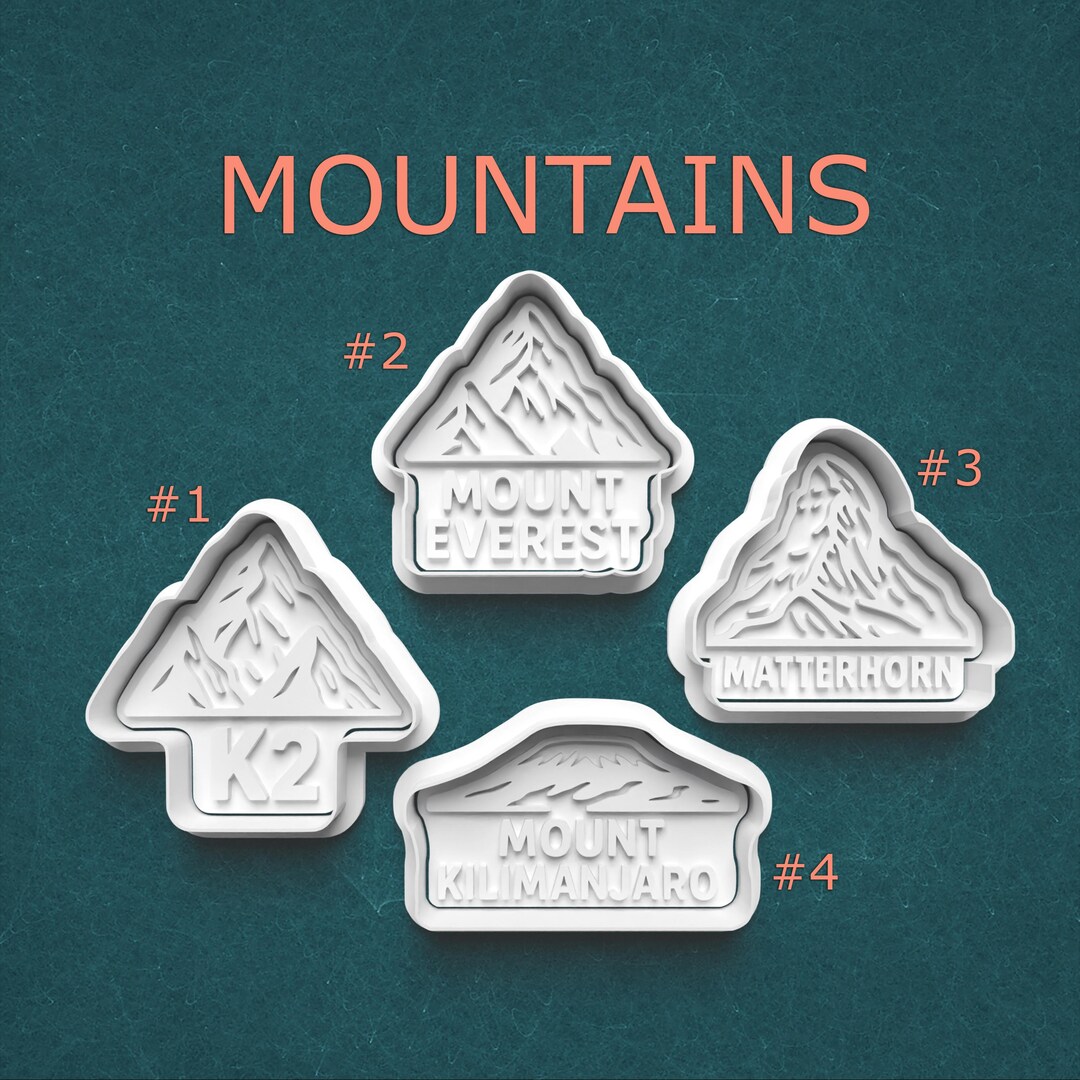 Mountain Cookie Cutter Set – Everest, Kilimanjaro, Matterhorn and K2 ...
